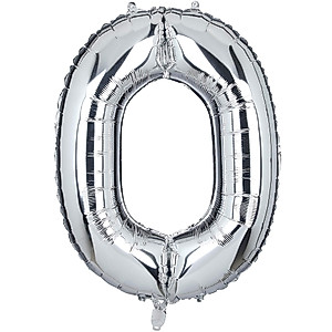 40 Inch Big Silver Letter Balloons Foil Mylar Wedding Bachelorette Wedding Birthday Bridal Shower Anniversary Celebration Graduation Party Decoration Alphabet O (A-Z)