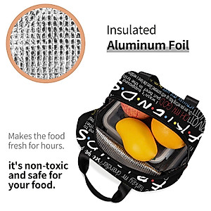 Taiherdail TV Show Lunch Box Insulated Lunch Bag Portable Tote Bag for Office Work Gift, Black-1, One Size