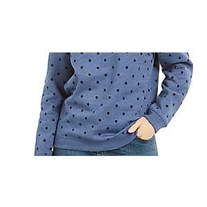 Karen Scott Women's Printed Fleece Sweatshirt Blue Size Petite Small