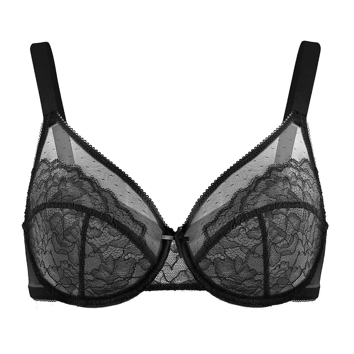 HSIA Minimizer Bras for Women Full Coverage Underwire Bras Plus Size,Lifting Lace Bra for Heavy Breast 40DDD Black