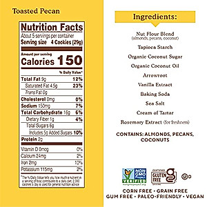 Simple Mills Almond Flour Crunchy Cookies Variety Pack (Chocolate Chip, Double Chocolate Chip, Toasted Pecan) - Gluten Free, Vegan, Healthy Snacks, Made with Organic Coconut Oil, 5.5 Ounce (Pack of 3)