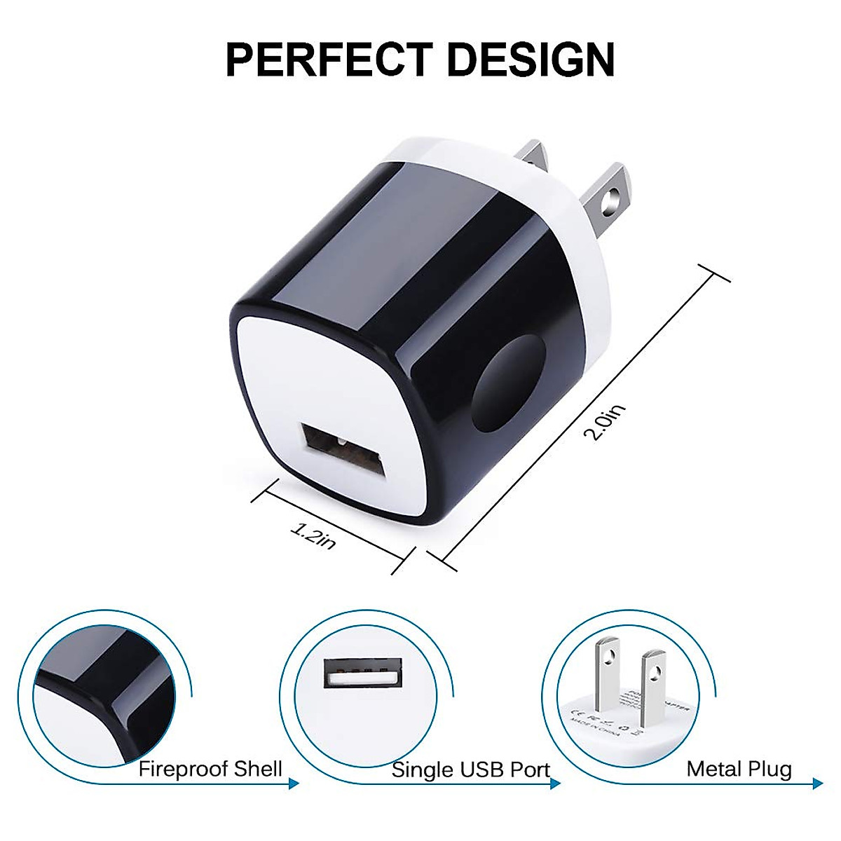 Wall Adapter, USB Wall Charger 6 Pack, UorMe 1A 5V Single Port USB Plug Power Adapter Compatible iPhone 14 Plus 13 12 11 Xs XR X 8, Samsung Galaxy S22 Ultra S22+ S22 A21 S10e S9 Note 20,Google Pixel 6