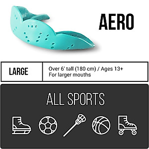 SISU Aero Large Mouthguard, Charcoal Black - 2.0mm Thin - Custom-Molded Fit - Slim Design - Remoldable Up to 20 Times - for Team Sports - Non Toxic