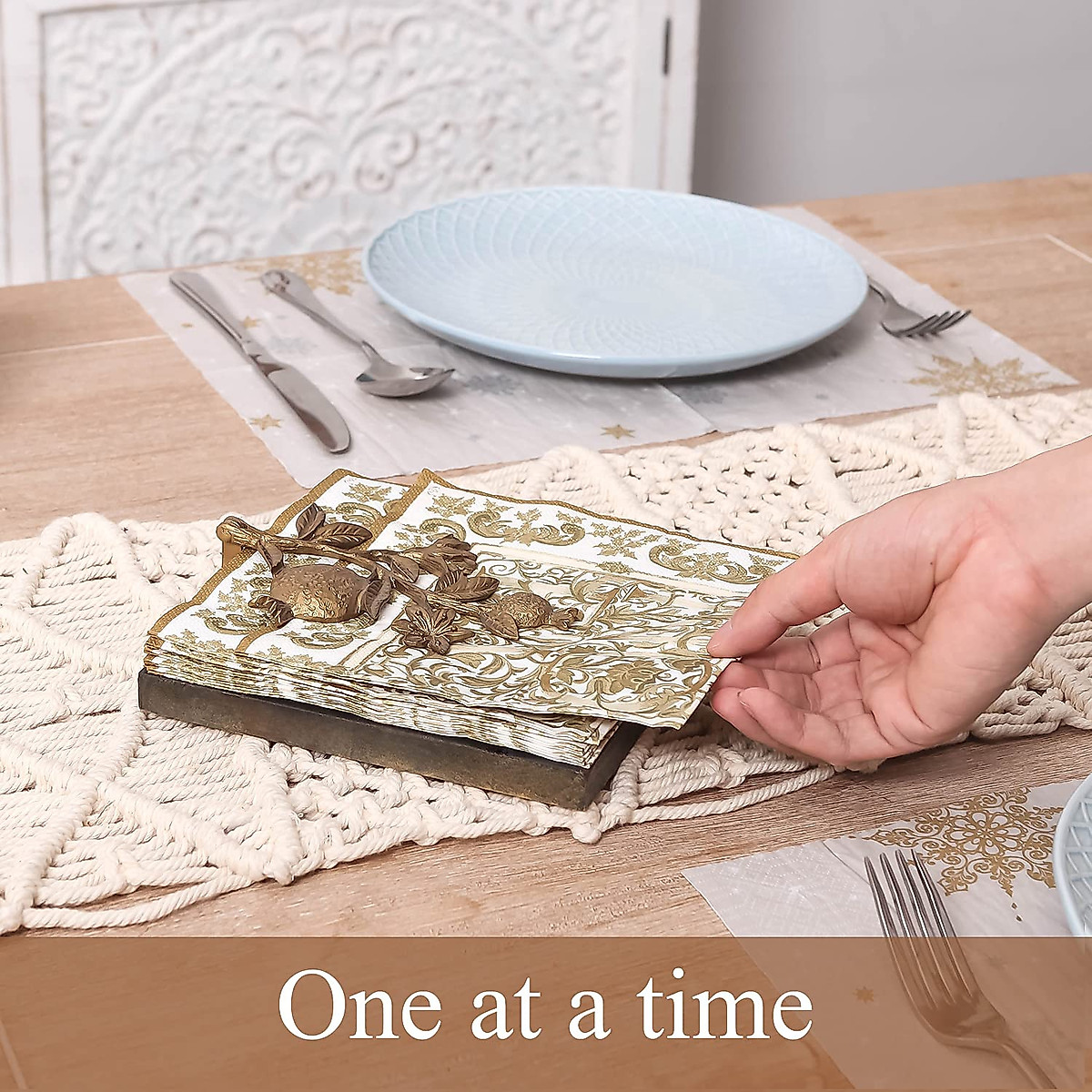 NIKKY HOME Vintage Wood Flat Napkin Holder