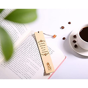 Donxote Bookmark Set of 2, Inspirational Bookmarks for Book Lovers, Natural Wooden Carving Art Philosophy Book Mark, is A Unique Valentines Gift for Students, Men, Women and Kids