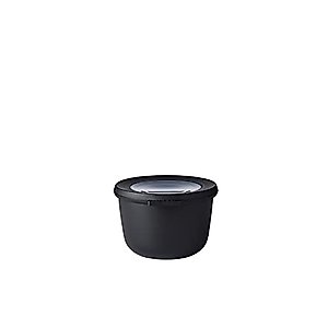 Rosti Mepal Cirqula Multi Food Storage and Serving Bowl with Lid, Tall Bowl-17oz, Black