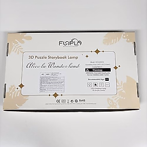 FUNPOLA Alice in Wonderland 3D Puzzle Nightlight – DIY 3D LED Book Lamp – 3D Wood Puzzles Décor Lamp for Kids and Adults