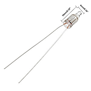 uxcell 100Pcs F4 4x10mm Bright Red Light Neon Light Bulb Indicator Lamp