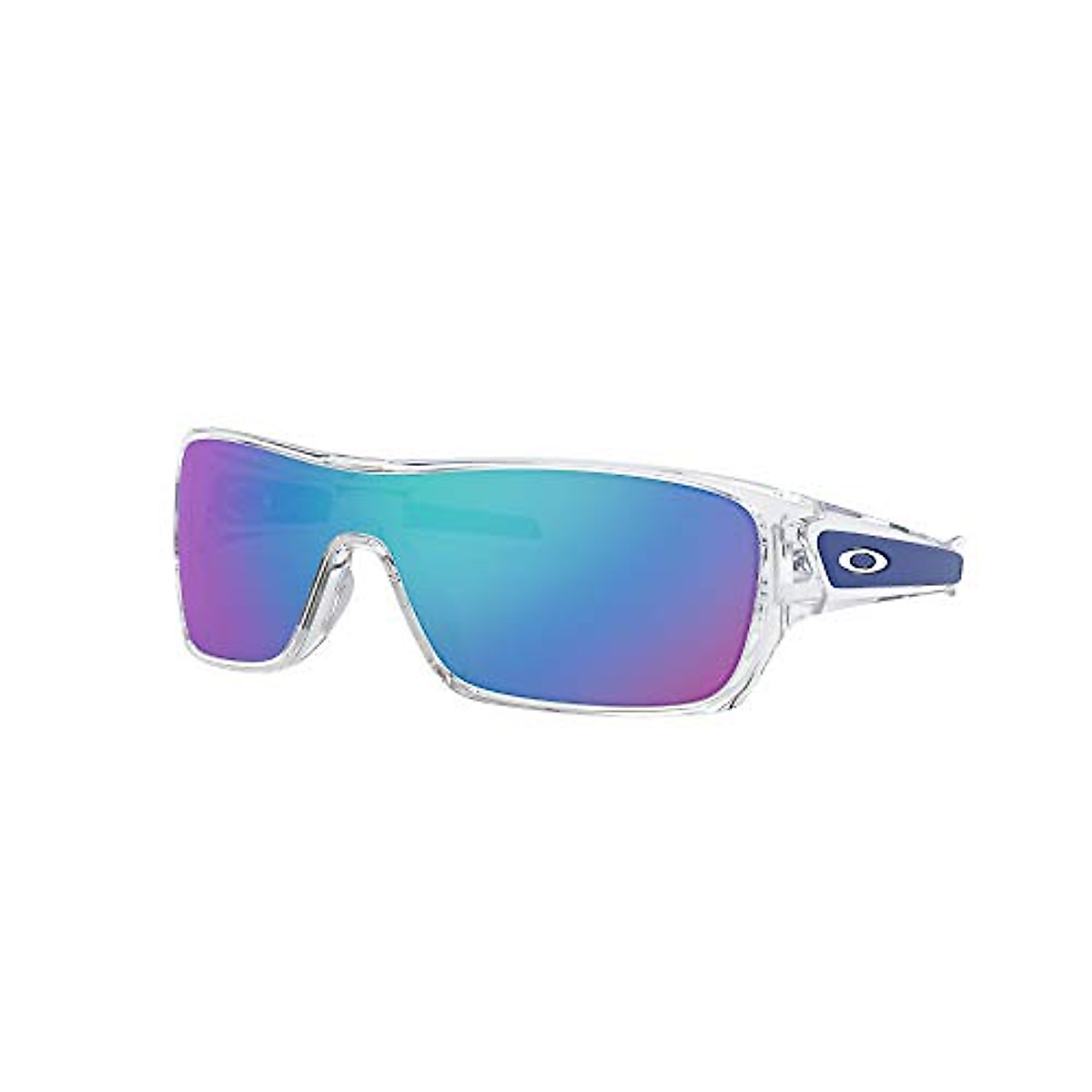 Oakley Men's OO9307 Turbine Rotor Rectangular Sunglasses, Polished Clear/Sapphire Iridium, 32 mm