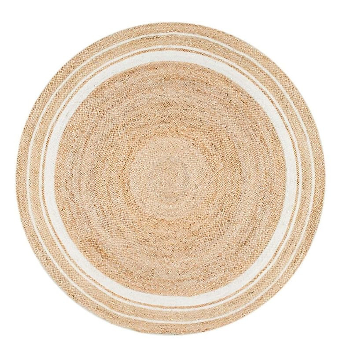 Manvi Exports 4x4, 5x5, 6x6,Feet Natural Jute Scallop Round Rug, Floor Scalloped Edge Rug Braided Boho Eco Large Circular Handmade Area Rugs