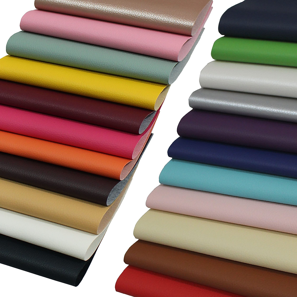 OZXCHIXU 22Pcs Faux Leather Sheets,Solid Grain Colors Leather Plain Texture Leather Soft PU Faux Leather Fabric Sheets for Earrings,Wallet,Making DIY Craft,Hair Accessories DIY Projects 8X6inches