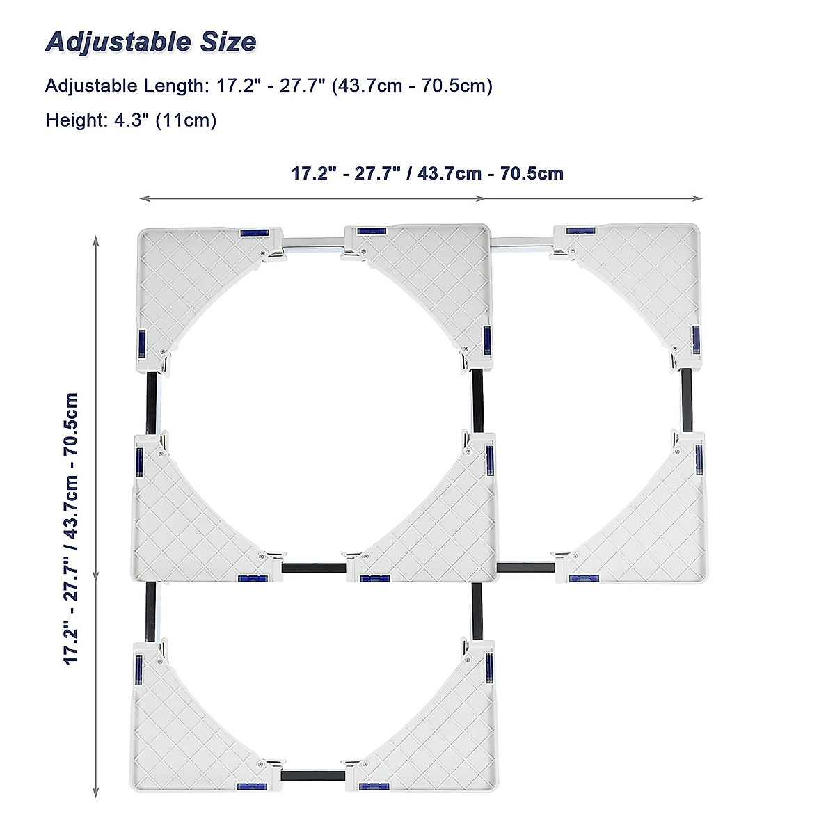skyehomo Multi Functional Movable Stand, Size Adjustable Base, Telescopic Furniture Dolly Roller with 4 Locking Rubber Wheel Caster for Washing Machine, Refrigerator and Dryer