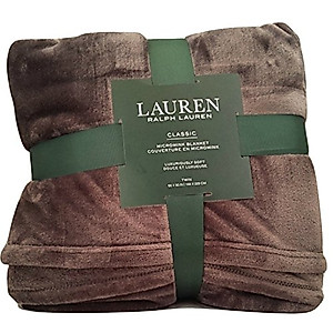 Lauren by Ralph Lauren Classic Micromink (Microfiber) Super Soft Bed Blanket/Throw - Charcoal Gray (Twin)