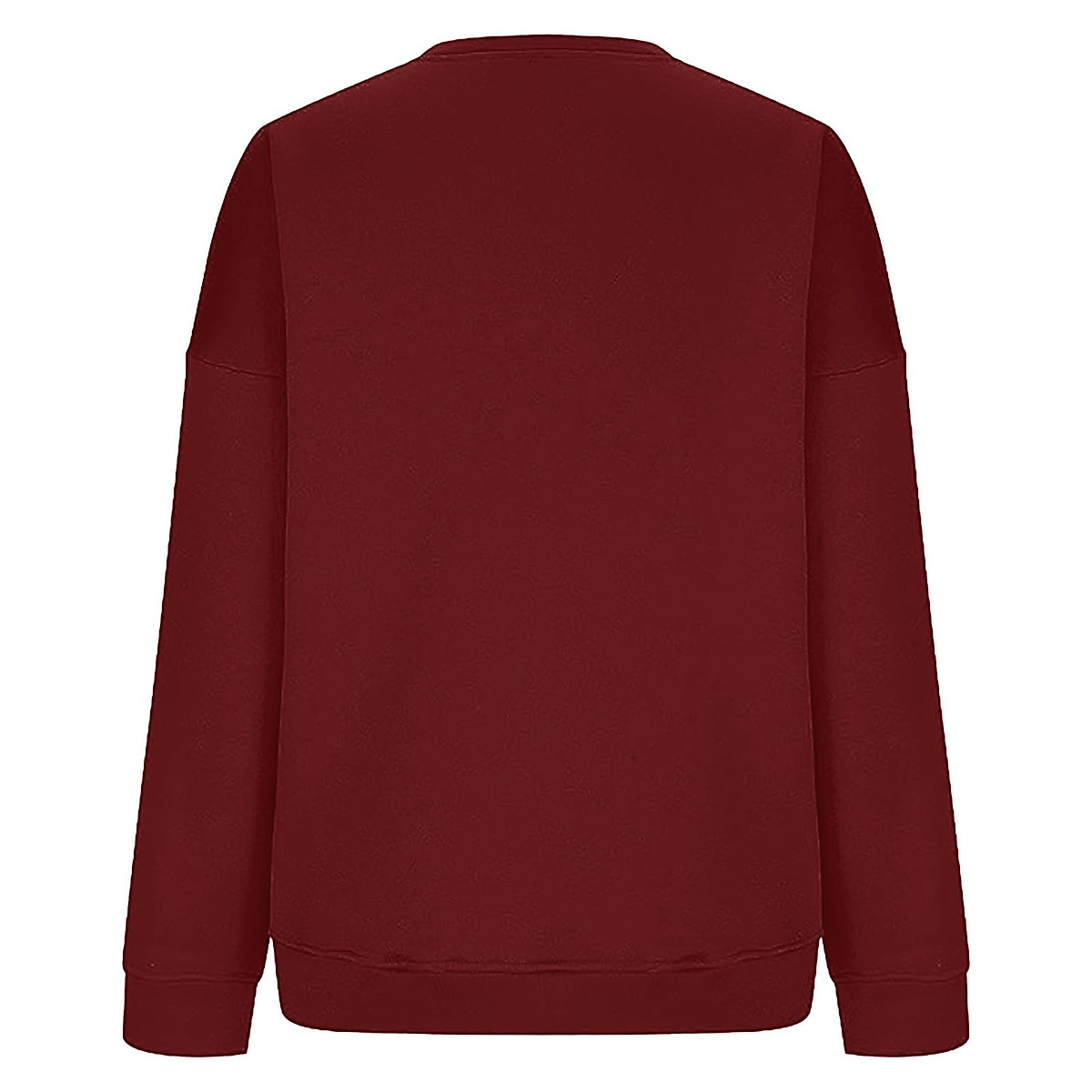 womens hoodie Women Oversized Sweatshirts Casual Crewneck Y2K Pullover Tops Long Sleeve Solid Loose Fit No Hood Baggy Hoodies Wine XX-Large