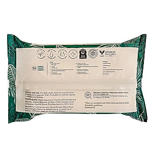 The Honest Company Flushable Wipes for Sensitive Skin | Fragrance Free, Hypoallergenic, 99% Water, Safe to Flush | Tropical Leaves, 126 Count