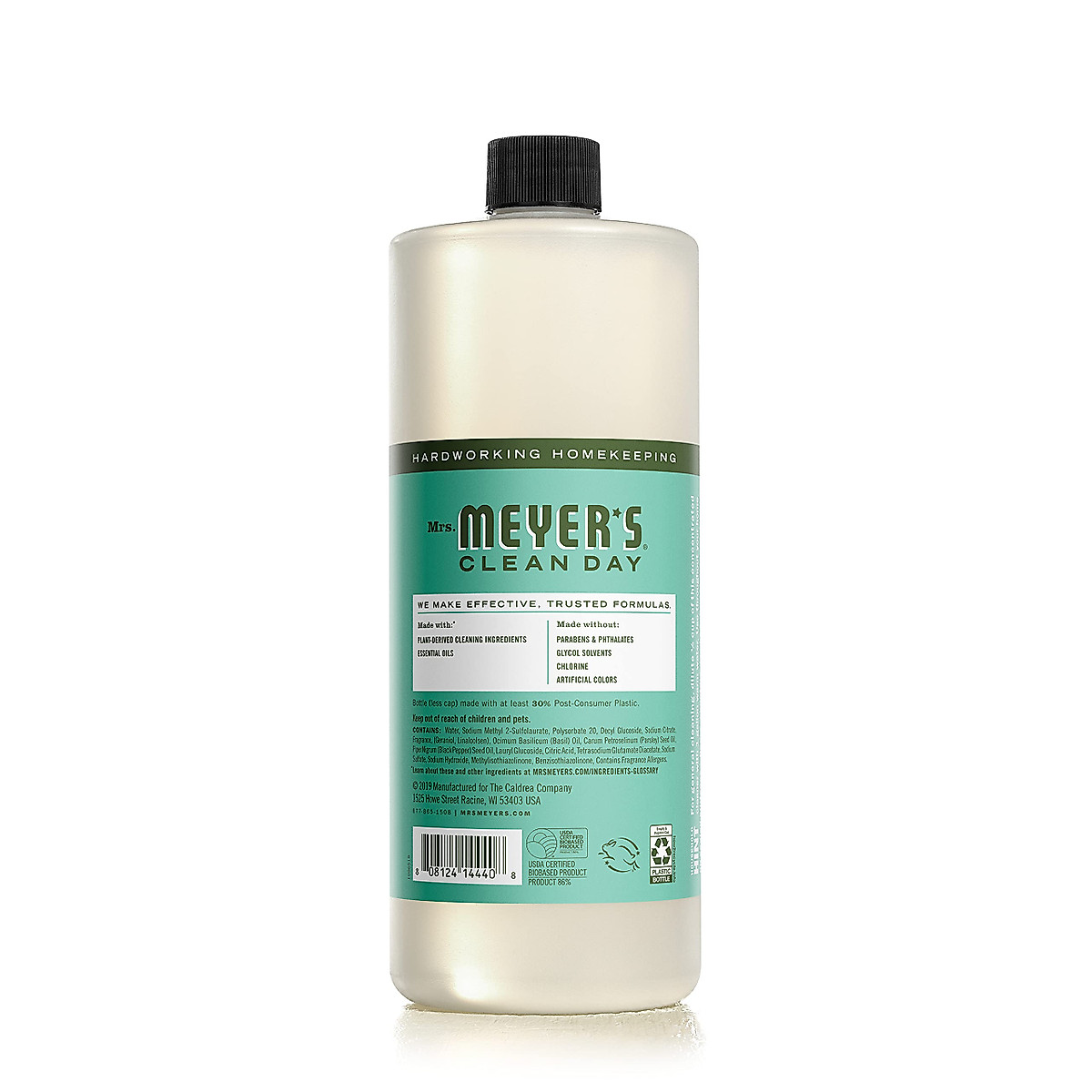MRS. MEYER'S CLEAN DAY Multi-Surface Cleaner Concentrate, Use to Clean Floors, Tile, Counters, Basil, 32 fl. oz