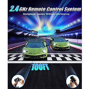 AEROQUEST Lamborghini Remote Control Car, Officially Licensed 1:14 Lambo RC Car 7.4V 500mAh with 15km/h Fast Model Car Toys for Adults Boys Girls Birthday Ideas Gift, Green