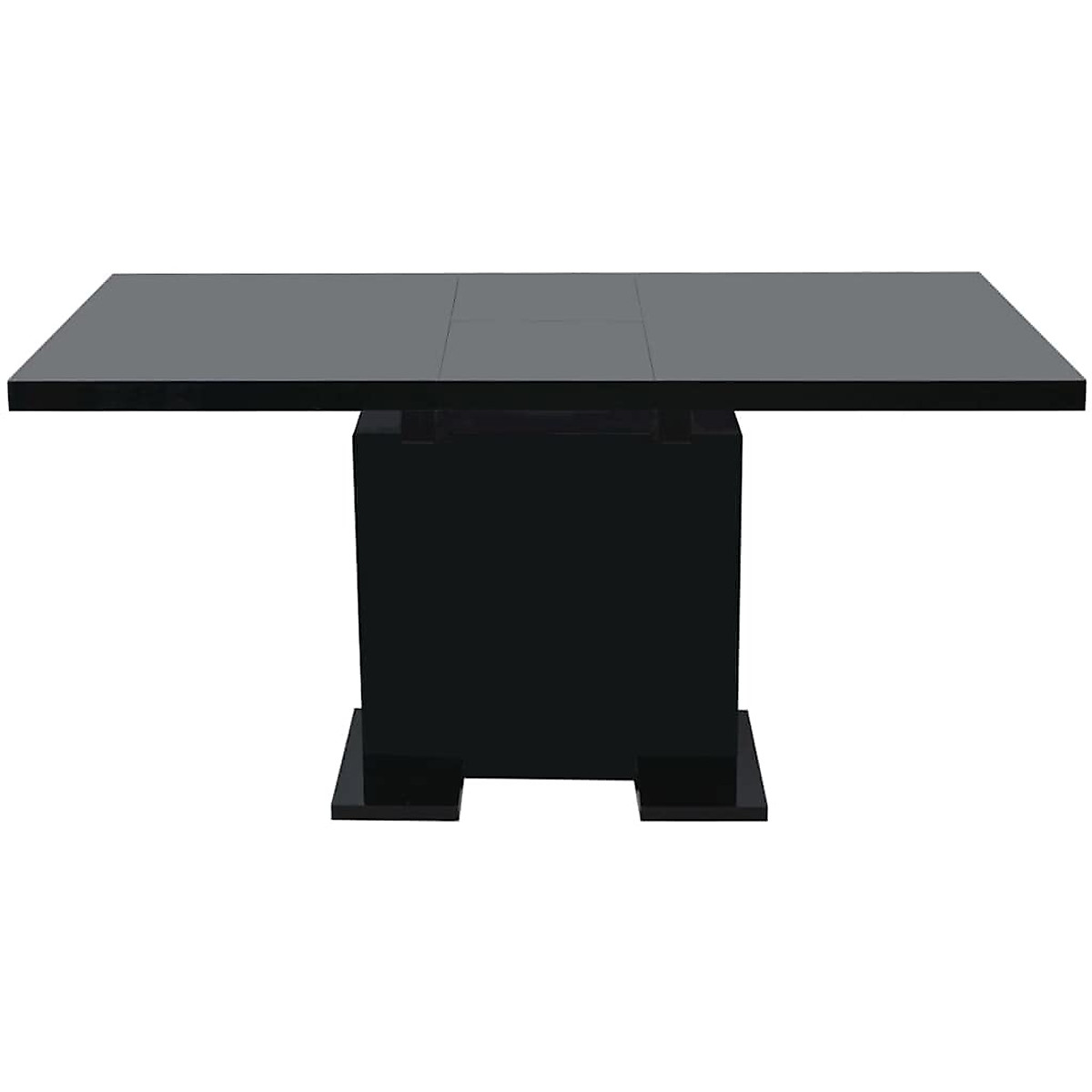 Extendable Dining Table,Modern Cocktail Table,Rectangle Conference Table,Easy to Assemble,Great for a Living Room, Den, Office Room, and Family Room, High Gloss Black