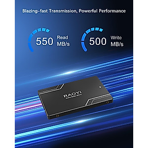 RAOYI 1TB Internal SSD SATA III 6Gb/s 2.5”Solid State Drive 3D NAND Flash Advanced SSD Hard Drive Up to 550MB/s SATA 3 SSD Upgrade Performance for PC Laptop