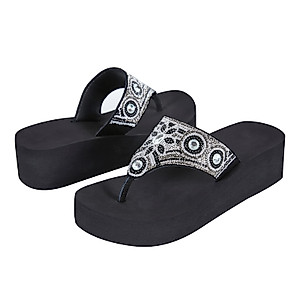 Lowkeyray Womens flip flops on vocation/beach Comfort Thong Style Flip Flops Sandals for Women in Summer (X-Small, Black, numeric_6)