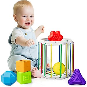 Ouji Baby Toys 6 to 12-18 Months Girl Gifts,Montessori Toys for 1 Year Old Boy Girl Gifts,Shape Sorter Sensory Toys for Toddlers 1-3,Birthday Baby Gifts for 6-12 Months Boy Toddler Girl Toys Age 1-2