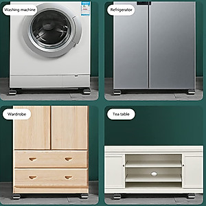 XUQU Mini Fridge Stand with Wheels Washing Machine Stand Movable Adjustable Refrigerator Base with Brake Extensible Appliance Rollers Heavy Duty is Suitable Pack of 2