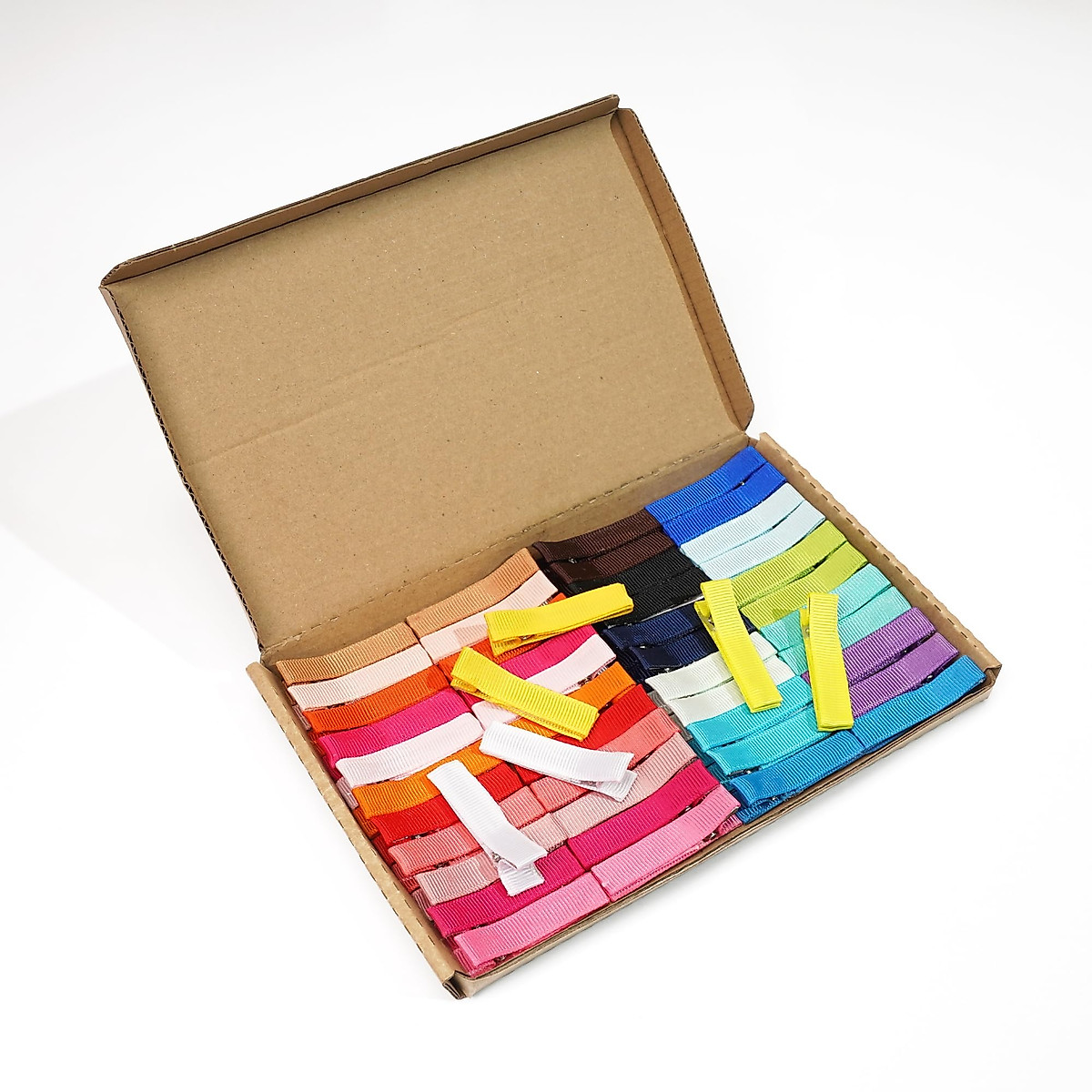 Qearl Baby Hair Clips Baby Barrettes for Fine Hair, Tiny 1.8" Fully Lined Clips Tiny Hair Clips for Baby Girls Infant 50PCS (25Colors in Pairs)