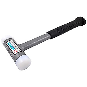 HHIP Pro Series 7080-0302 Vertex Dead Blow Hammer, Deadblow Mallet w/UPE Plastic Face, 1.2” Diameter Steel Shot Head, Non-Marring, 16 oz