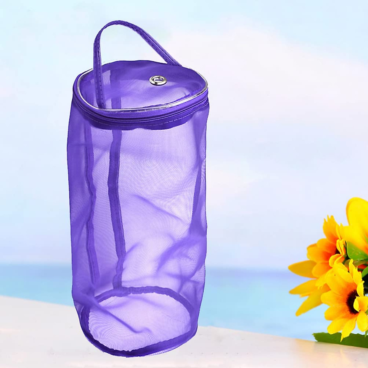 Ciieeo Storage Bag Empty Yarn Container Yarn Tote Bag Yarn Mesh Bag Knitting Yarn Bag Shearling Handbag Tote Bag with Zipper Knitting Holder Yarn Storage Travel Purple Organizer to Weave