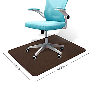 Office Chair Mat for Hardwood Floor, Jihaiboda 36 "× 48" Office Gaming Computer Desk Chair Rolling Floor Mat, Low Pile Carpet, Large Anti-Slip Floor Protector for Home Ofiice(Brown)