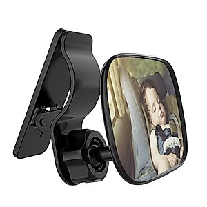 JONMON Automotive Interior Rearview Baby Mirror - Car Small Clip-On Adjustable Facing Back Rear View Seat Convex Mirror Clip on Car or Truck Sun Visor