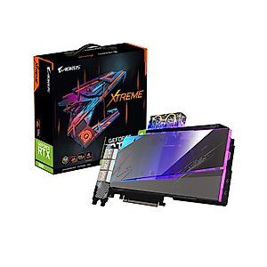 GIGABYTE AORUS GeForce RTX 3090 Xtreme WATERFORCE WB 24G Graphics Card, WATERFORCE Water Block Cooling System, 24GB 384-bit GDDR6X, GV-N3090AORUSX WB-24GD Video Card
