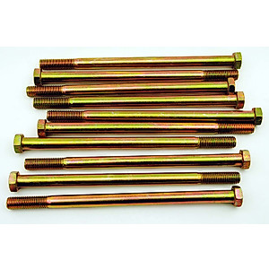 (5) Hex Head 5/8-11 x 11 Grade 8 Bolts Yellow Zinc Cap Screws