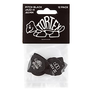 Dunlop Tortex .60mm Jazz III 12 Pack Pitch Black