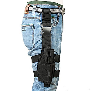 Nehostertfy Adjustable Leg Holster, Black Tactical Thigh Holster for Pistols, Drop Leg Holster Right Hand
