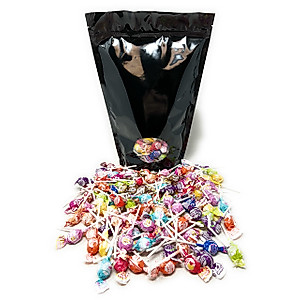 Charm Mini Pops Lollipops Suckers 3 Lbs Assorted 18 Flavor Variety Mix Bulk Value Pack 200+ Count In Resealable Stand Up Bag (48 Oz)