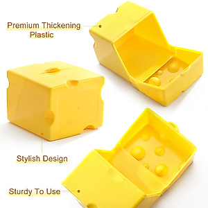 IMIKEYA Sliced Cheese Storage Container, Cute Butter Block Fridge Refrigerator Bacon Container Cheese Keeper Slice Holder Airtight Cheese Box with Flip Lid for Kitchen