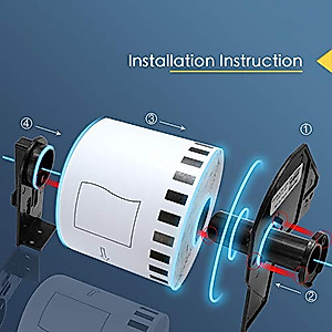 BETCKEY - Compatible Continuous Labels Replacement for Brother DK-2225 (1.4 in x 100 ft), Use with Brother QL Label Printers [10 Rolls + 2 Reusable Cartridges]