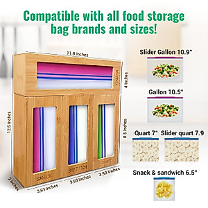 All Luxy Ziplock Bag Organizer - Bamboo Ziplock Bag Storage Organizer - Tidy Up Your Kitchen Drawers With The Sandwich Bag Holder