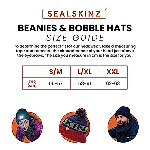 SEALSKINZ Unisex Waterproof Cold Weather Reflective Beanie, Black, Large/X-Large
