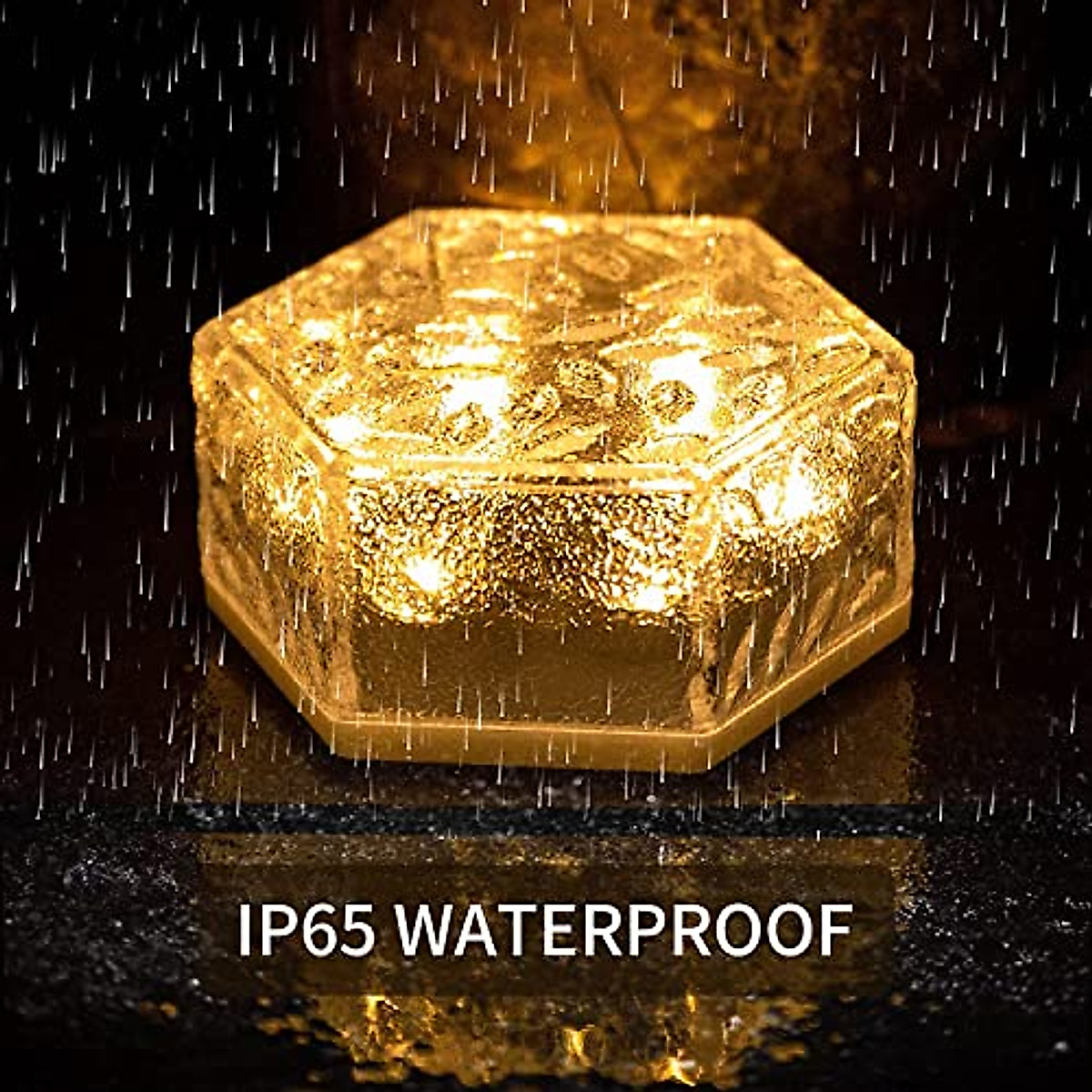 AIINY Solar Outdoor Lights 1 Pack,Outdoor Garden Decor Lighting Products,6LED Warm White Waterproof Ice Cube Pathway Lights for Garden Patio Porch Landscape Backyard Lawn Yard Pool
