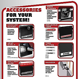 Rock Tamers Mudflap System 00108 2" Hub with Matte Black Stainless Steel Trim Plates