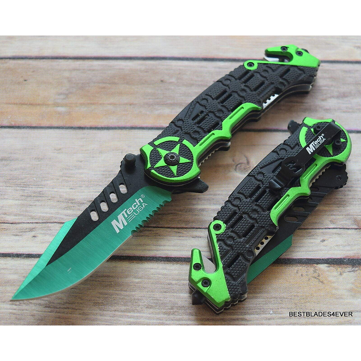 8.25 Inch Mtech Tactical Rescue Stainless Steel Open Folding Pocket Knife With Clip Outdoor Survival Hunting Knife for Camping by Survival Steel