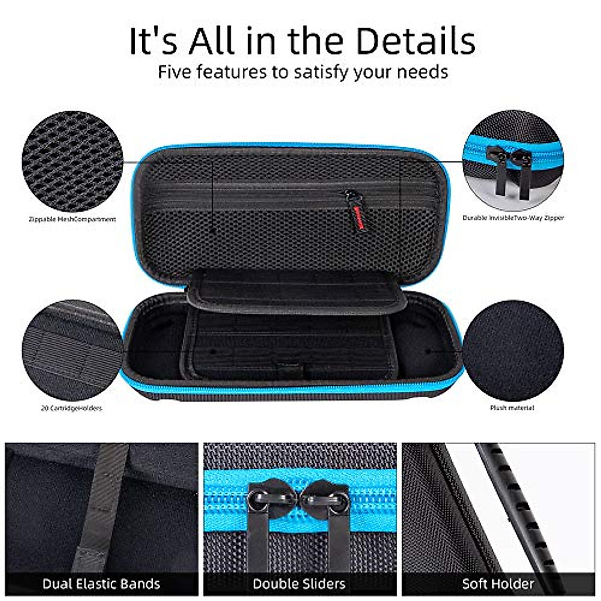 XBrand Carrying Case for Nintendo Switch, Protective Portable Hard Shell Pouch for Nintendo Switch, Premium Travel Game Bag with 10 Game Card Slots for Switch Accessories. (Red)