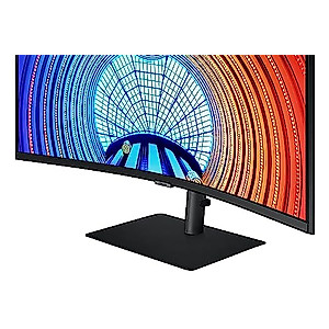 SAMSUNG 34” ViewFinity S65UA Series Ultrawide QHD Curved Monitor, HDR10, 100Hz, 350 nit, USB- C, Adjustable Stand, Intelligent Eye Care, LS34A650UBNXGO, Black