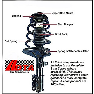DTA 70032 Full Set 2 Front Complete Struts with Springs and Mounts + 2 Rear Shocks 4-pc Set Compatible with 2001-2006 Mazda Tribute, 2005-2007 Mercury Mariner, 2001-2007 Ford Escape