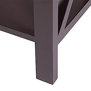 Royard Oaktree Nightstand with Drawer and X-Side Shelf Modern End Side Table with Shelf Storage Wood Night Stand Bedside Table for Bedroom Home Office,Brown