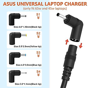 65W 45W 33W Charger for Asus Laptop Charger VivoBook ZenBook Chromebook x551m x540s c202s Laptop Notebook Replacement Power Supply Adapter (See More Models as Listed)