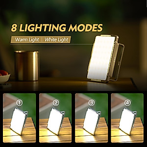 LED Camping Lantern Rechargeable 4400LM,Unique Double Light Panels, 9000mAh,Portable,8 Light Modes,Fill Light, Tent Light for Power Outages, Emergency, Hurricane, Home, Hiking