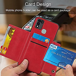 Protective Phone Cover Case Wallet Case for Infinix Smart 5, Leather Case with Card Holder, Double Magnetic Clasp and Durable Shockproof Cover for Infinix Smart 5 Case,Magnetic Phone Case for Car